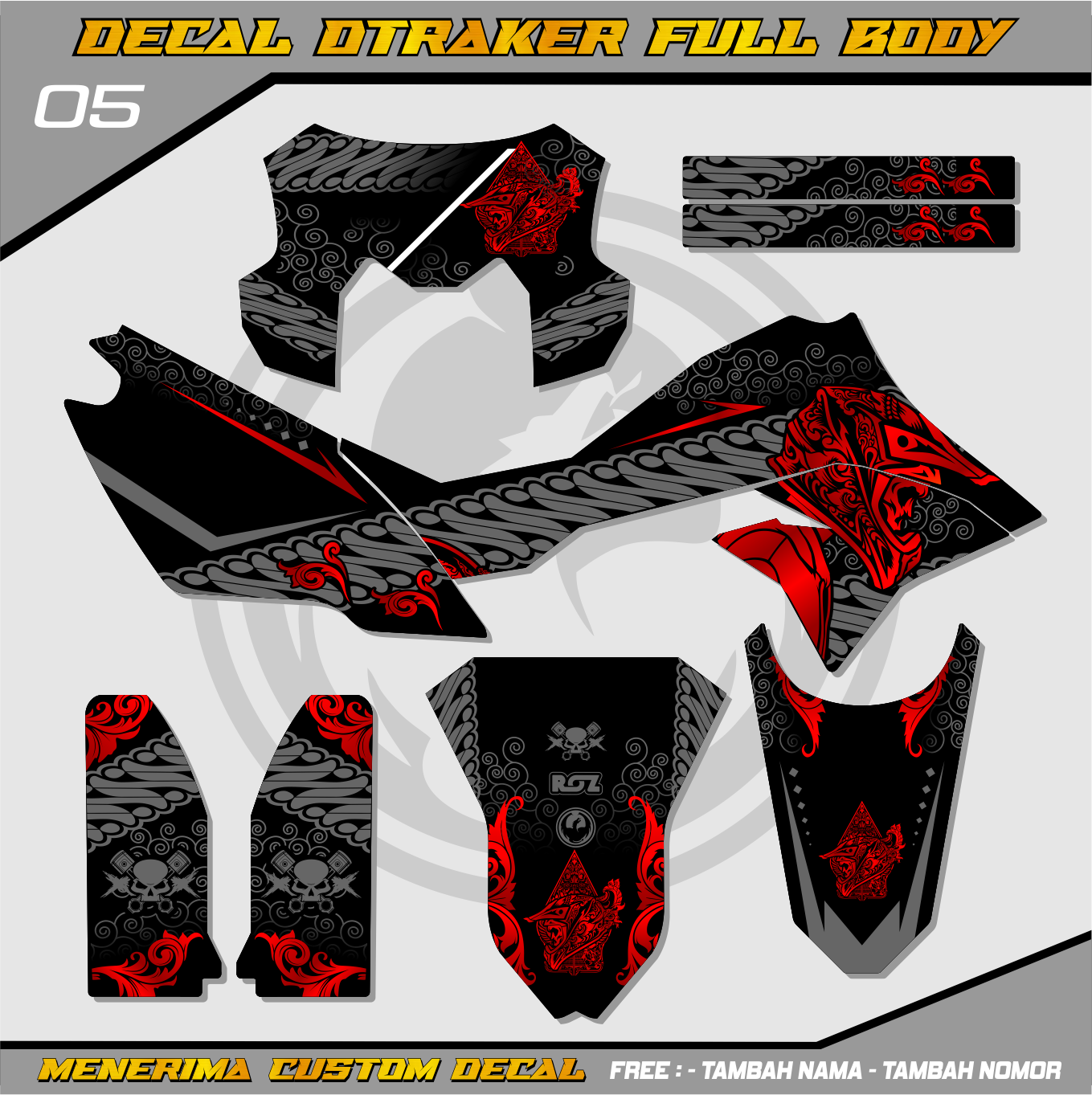 Dekal Sticker Dtracker Dtx New Supermoto 150 Full Body Gold | Lazada ...