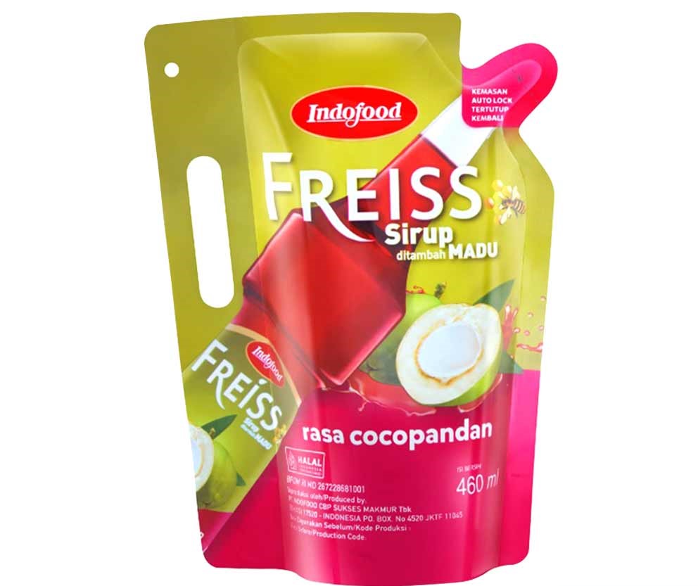 Sirup indofood Freiss Sirup rasa cocopandan pouch 460 ml | Lazada Indonesia