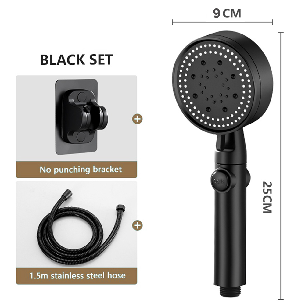 Hitam Shower Mandi Set 3 in 1 Kepala Shower 5 Mode Adjustable Tekanan Tinggi Shower Kamar Mandi ...