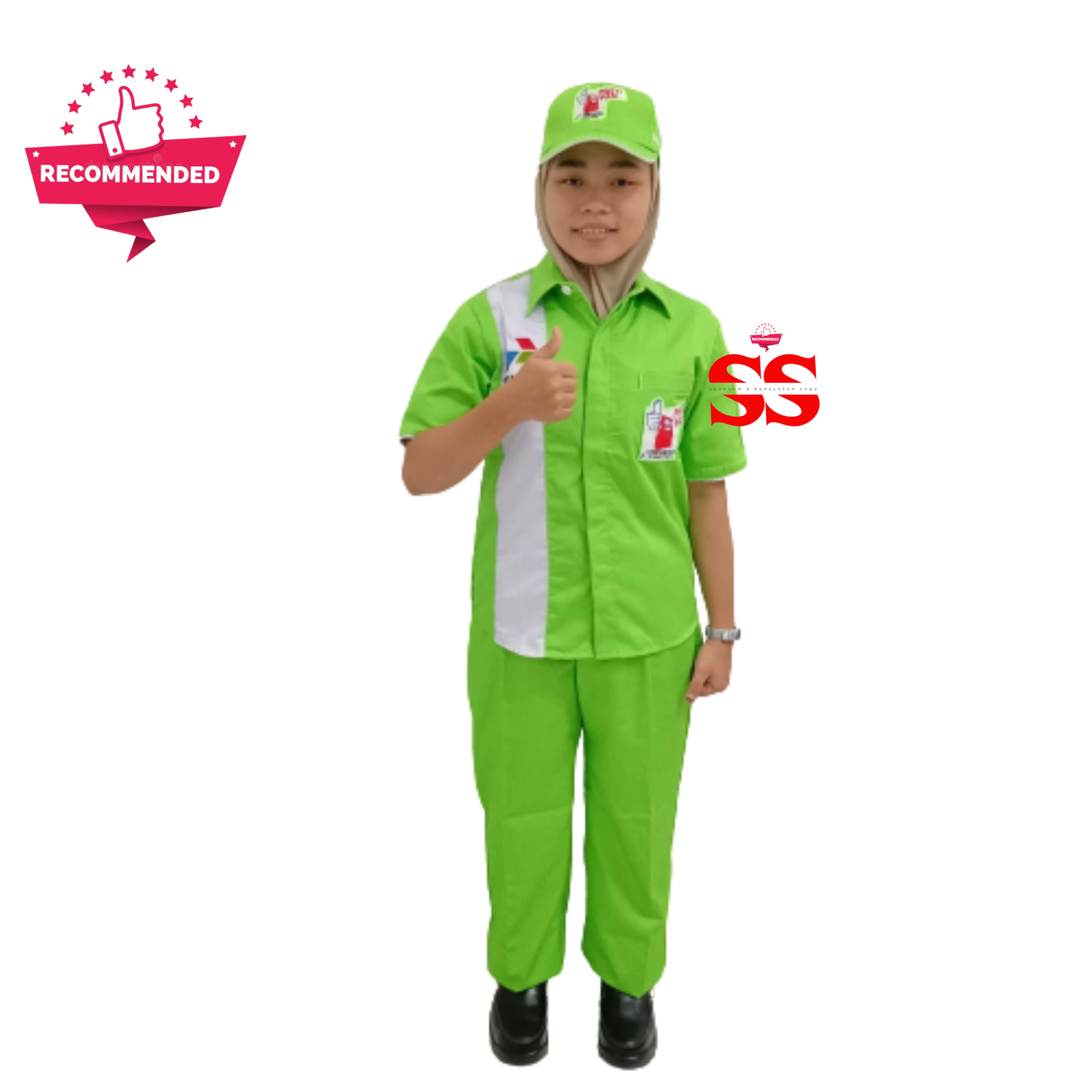 Seragam Operator Spbu Pertamina Pria Wanita Lengan Pendek + Topi ...