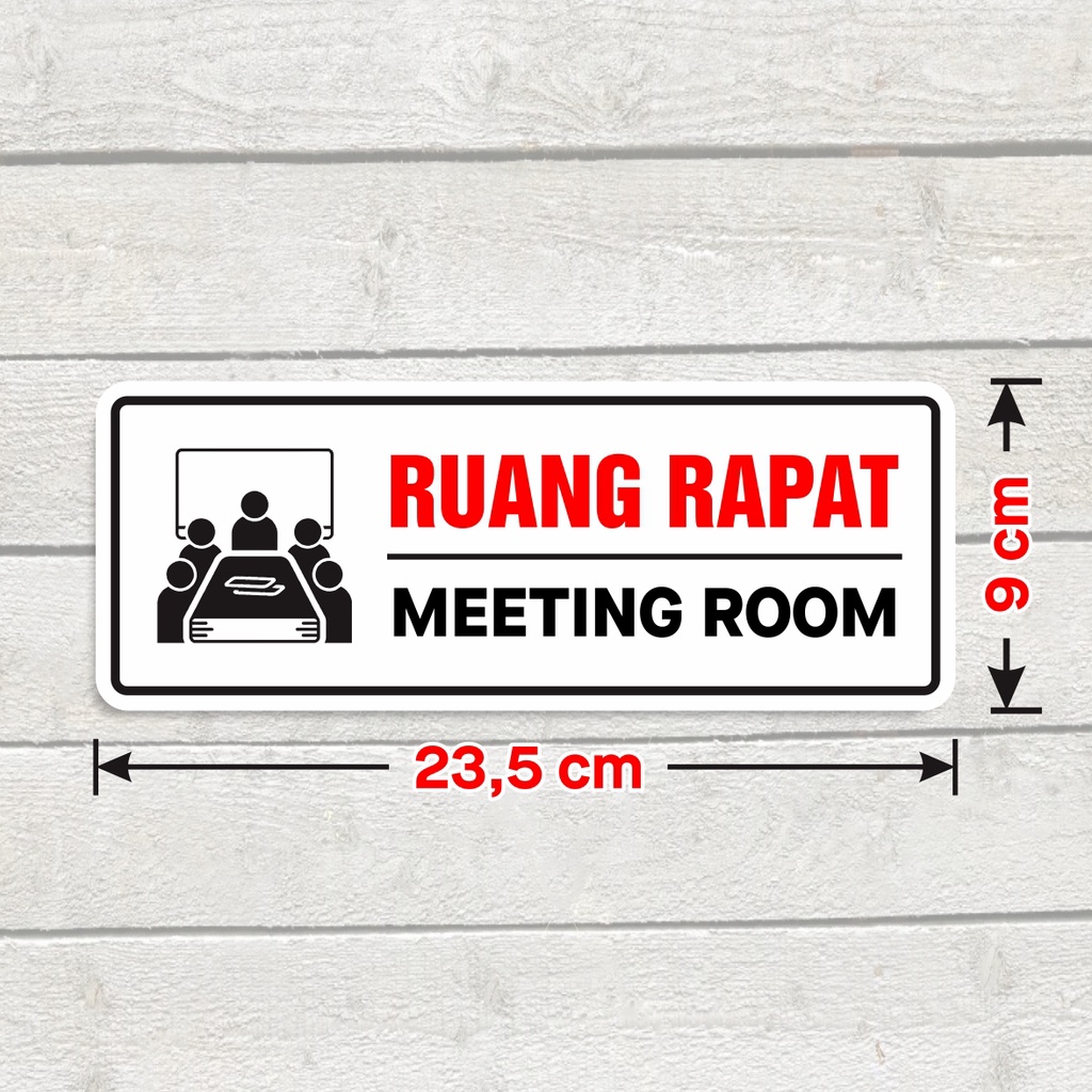 Stiker Sign Ruang Rapat Sticker Label Vinyl tahan air Kaca Pintu ...