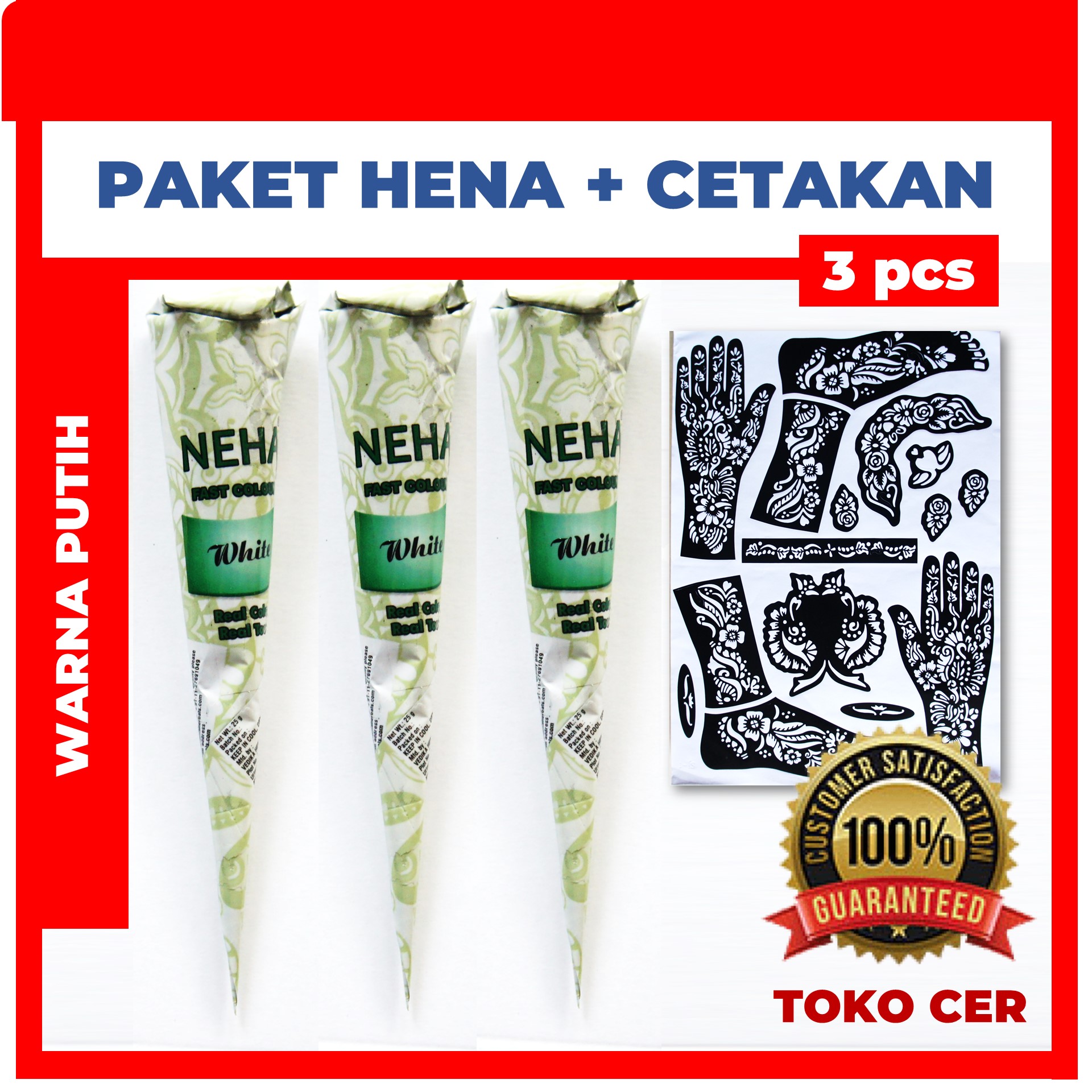 Henna Neha Fast Colour [Putih] Hena Tato Pengantin Kulit Kaki Tangan ...