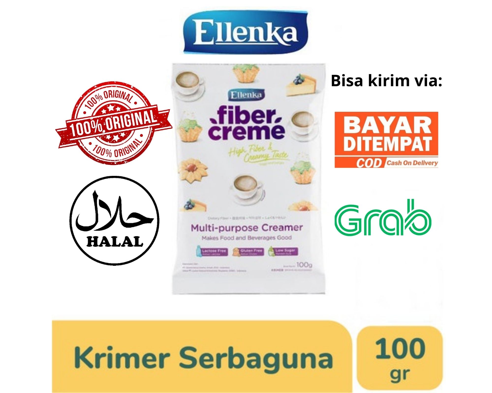 Susu Krimer ELLENKA FIBER CREME Cream Krim Creamer ELLENKA 100gr 100 gr ...