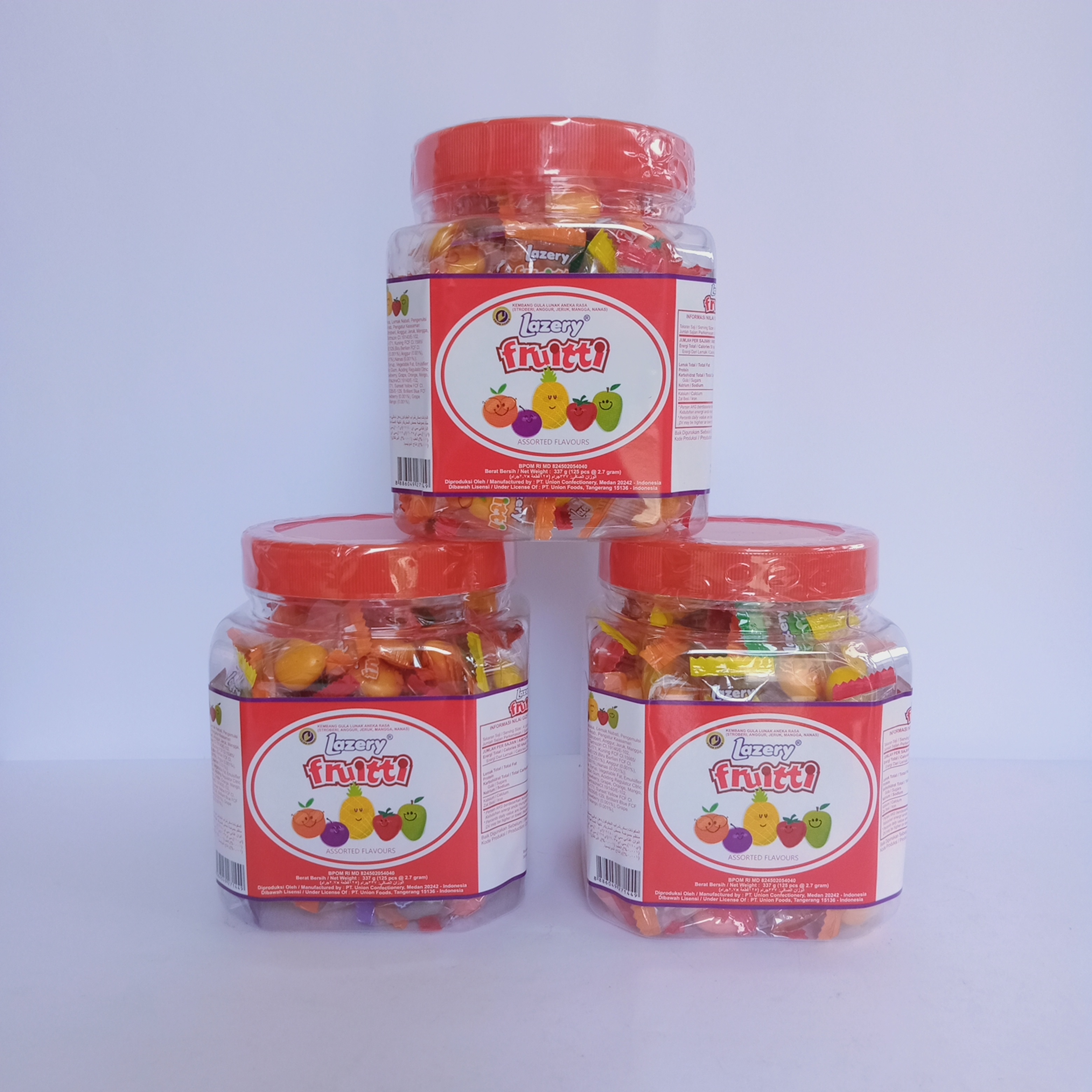 1 TOPLES PERMEN LAZERY FRUITTI ISI 125 PCS / PERMEN ANEKA RASA BUAH ...