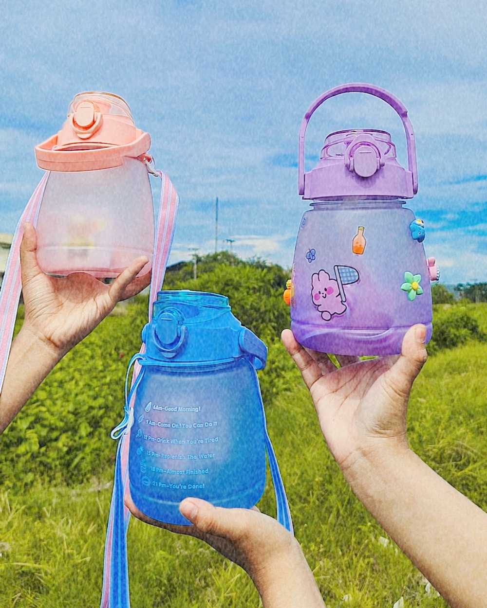 BOTOL MINUM VIRAL 1,1 LITER BOTOL MOTIVASI FREE STIKER DIY | Lazada ...