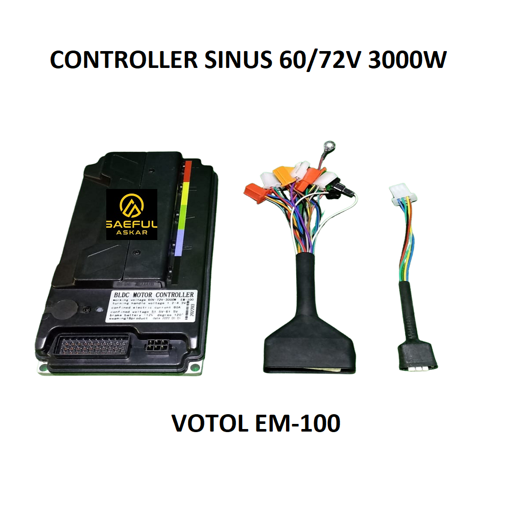 CONTROLLER BLDC 60/72V 3000W / VOTOL EM 100 MOTOR LISTRIK | Lazada ...