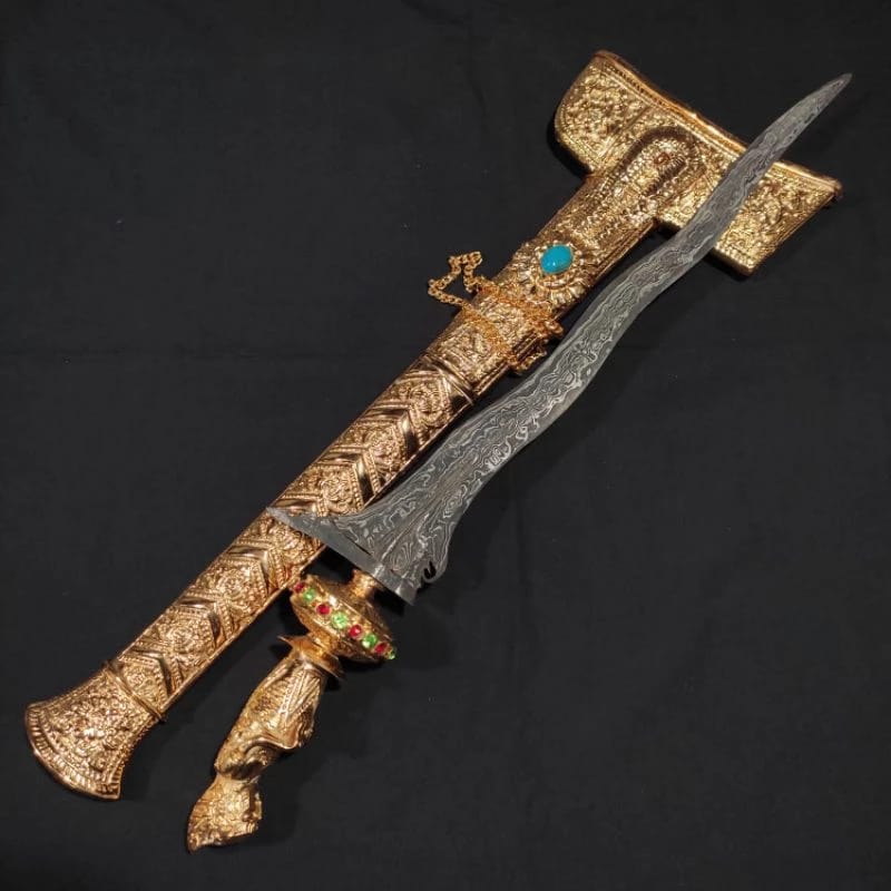 Keris Pandawa Bugis Melayu Model Corok Pamor Wos Wutah Tangguh ...