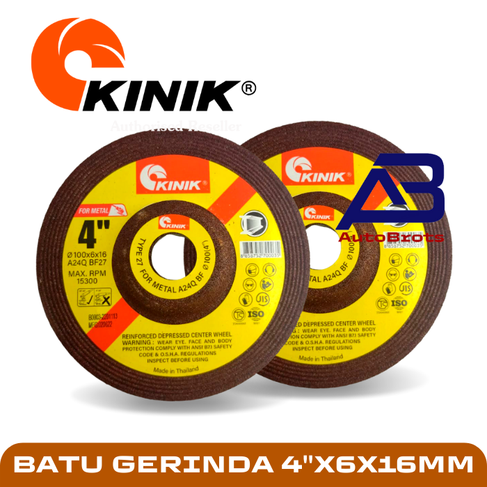 KINIK Batu Selep Gerinda Poles 4 inch (100mm) x 6 x 16mm For Metal ...