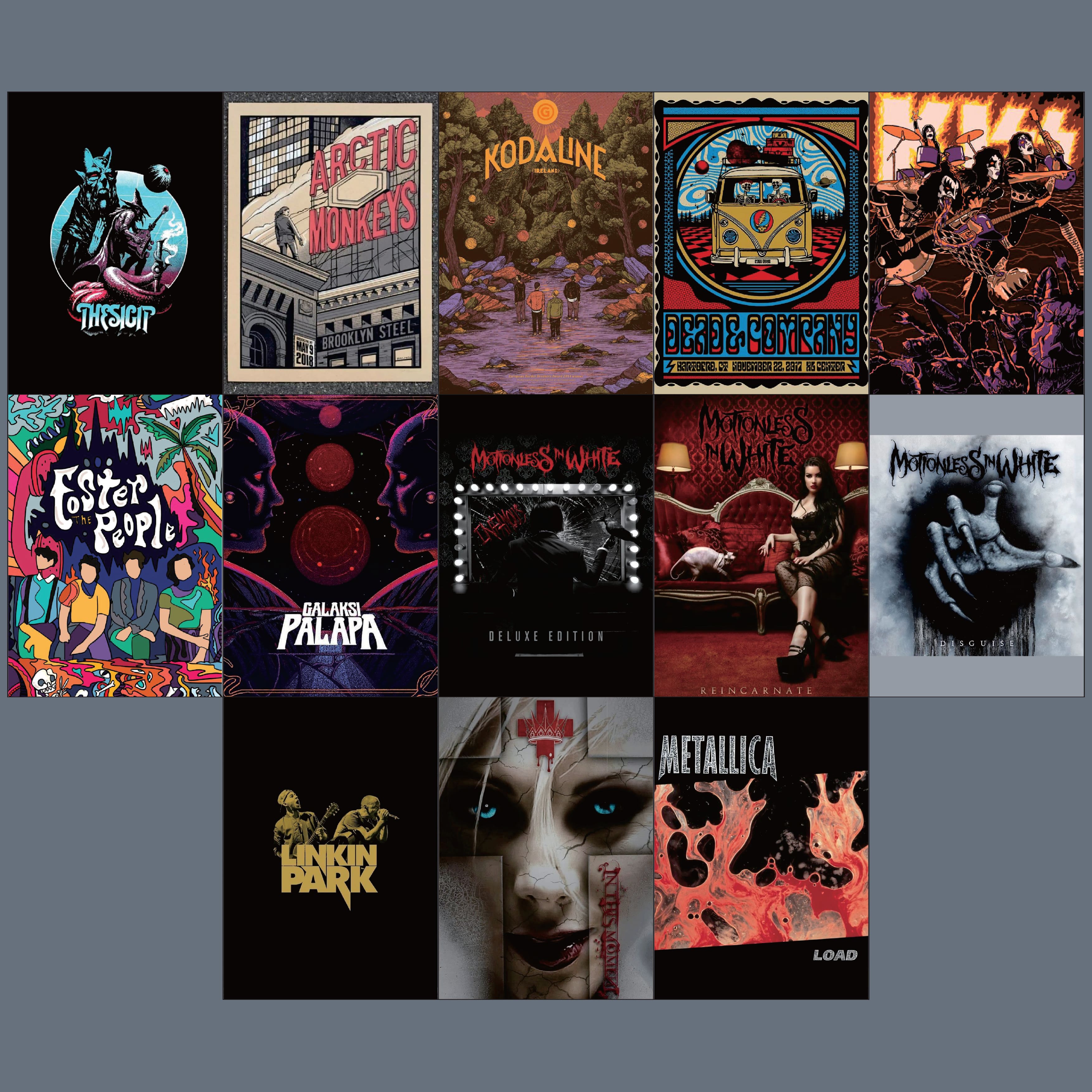 STIKER POSTER BAND ISI 117pcs | DELUSIONWALL | STIKER DINDING BAND ...