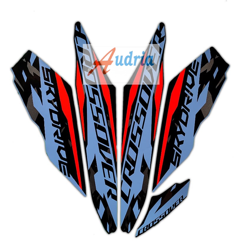 Sticker striping motor suzuki skydrive crossover 115 2021 hitam-biru ...