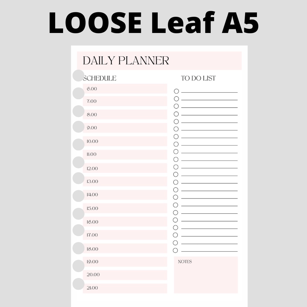 isian binder jadwal rencana harian daily time | Lazada Indonesia