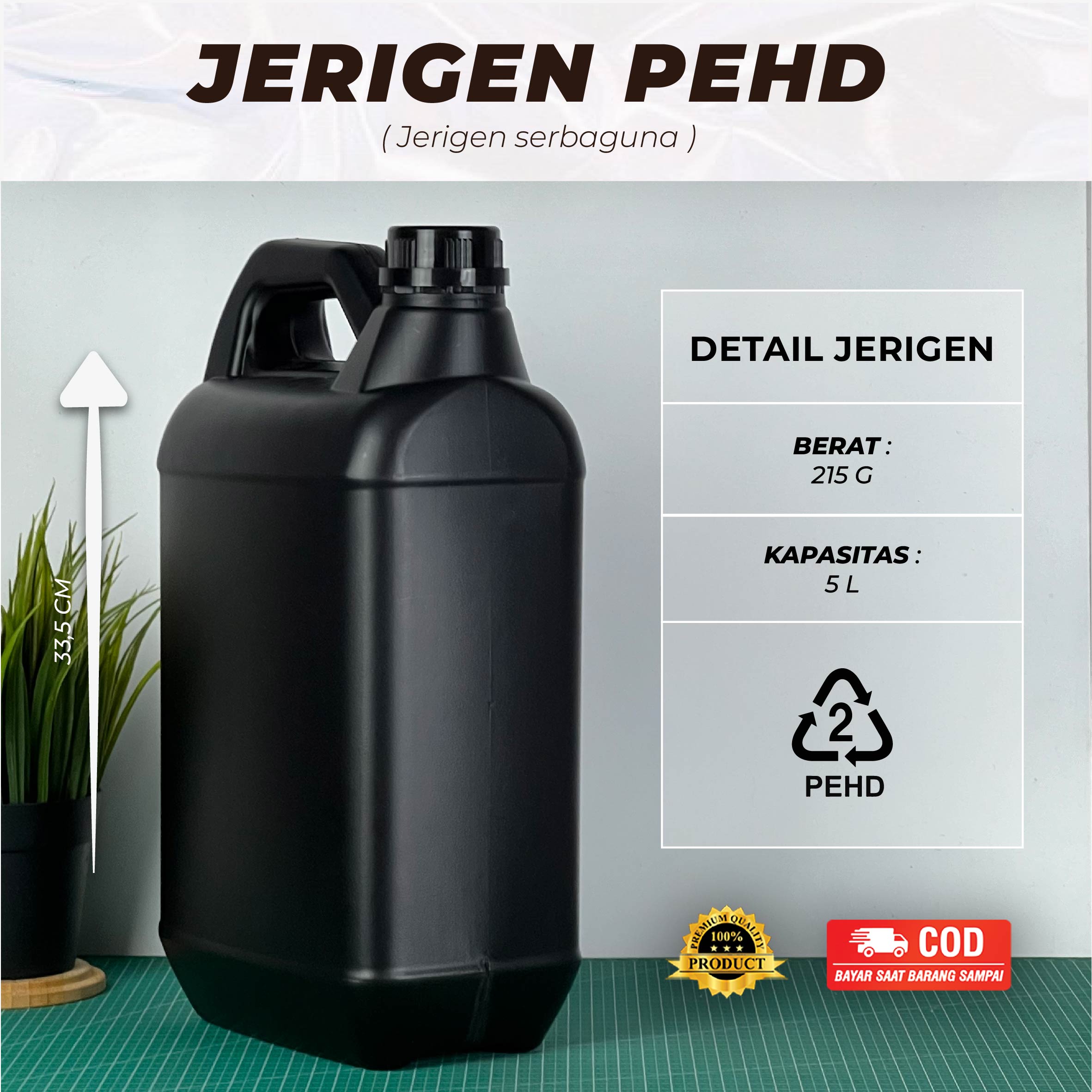 [JERIGEN PEHD] - JERIGEN PEHD HITAM - JERIGEN BARU - JERIGEN 5 LITER ...