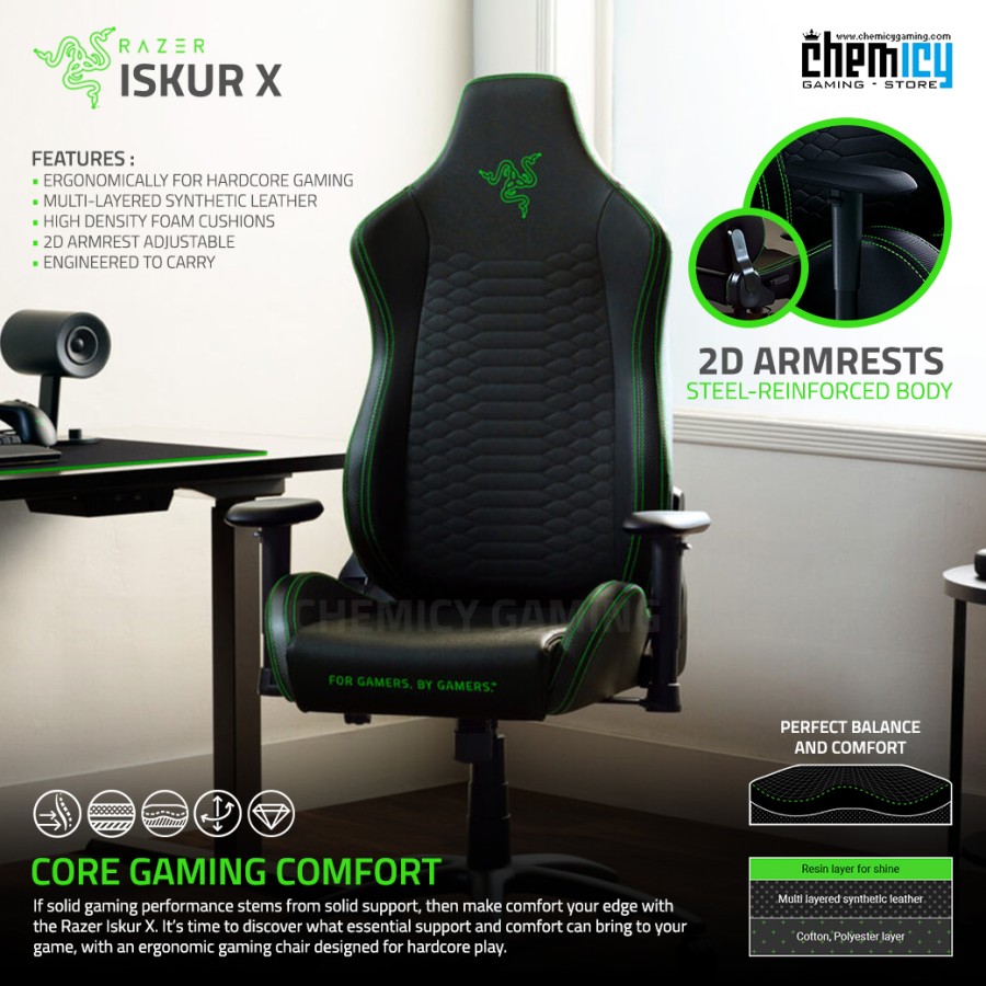 Razer Iskur X Ergonomic Gaming Chair / Kursi Gaming | Lazada Indonesia
