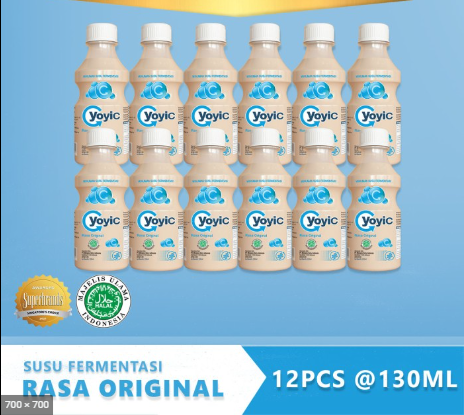 YOYIC FERMENTED MILK 130ML KEMASAN PACK (ISI 12 PCS) RASA ORIGINAL ...