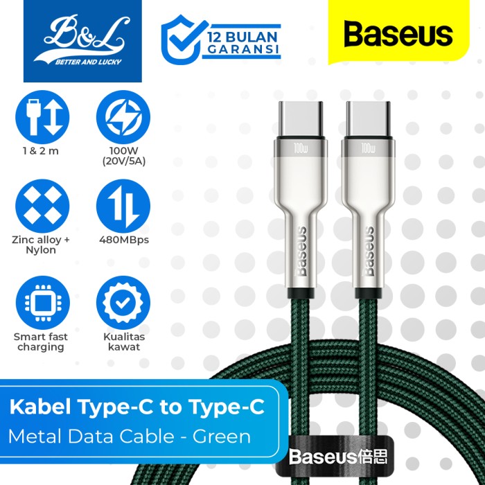 BASEUS Kabel Data Type-C to Type-C METAL DATA CABLE 100W | Lazada Indonesia BASEUS Kabel Data Type-C to Type-C METAL DATA CABLE 100W | Lazada Indonesia