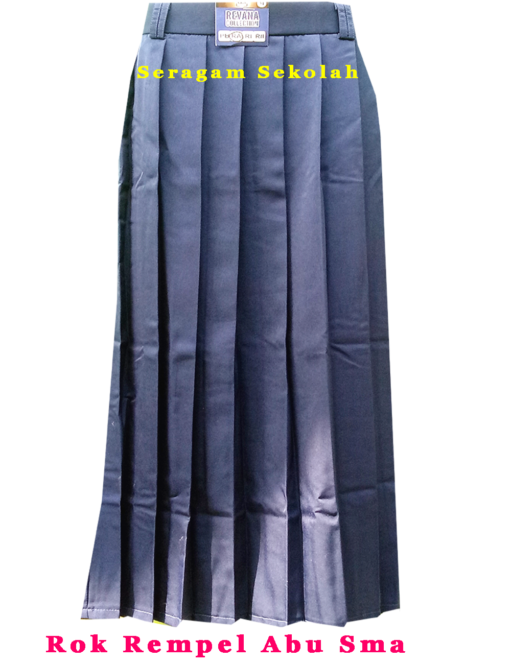 Rok SMA Panjang Rempel Abu Abu -Rok Sekolah SMA Jumbo-Seragam SMA-Seragam Sekolah SMA-Rok ...