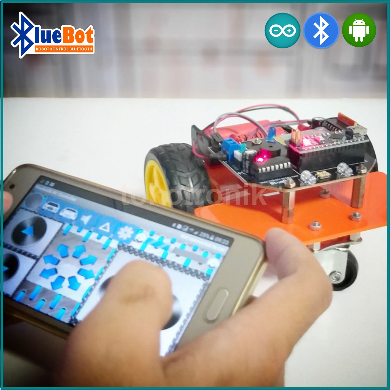 Kit Robot Arduino Kontrol dg Bluetooth Android - BlueBot | Lazada Indonesia
