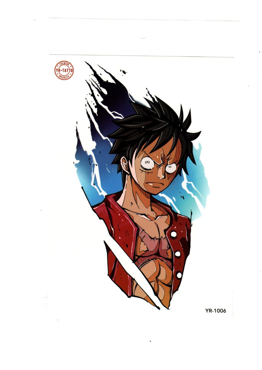 Tato Temporer One Piece Luffy SeribYR-1006 Tattoo Tahan Lama 2-7 Harian ...