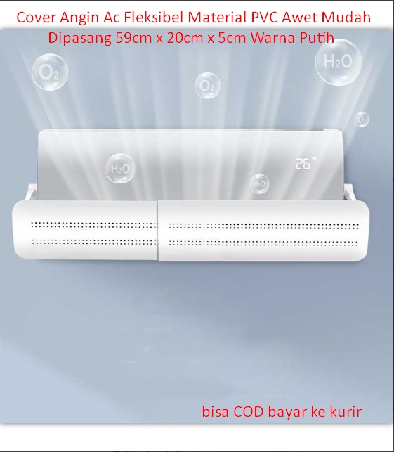 Cover Angin Ac Fleksibel Material PVC Awet Mudah Dipasang 59cm x 20cm x ...