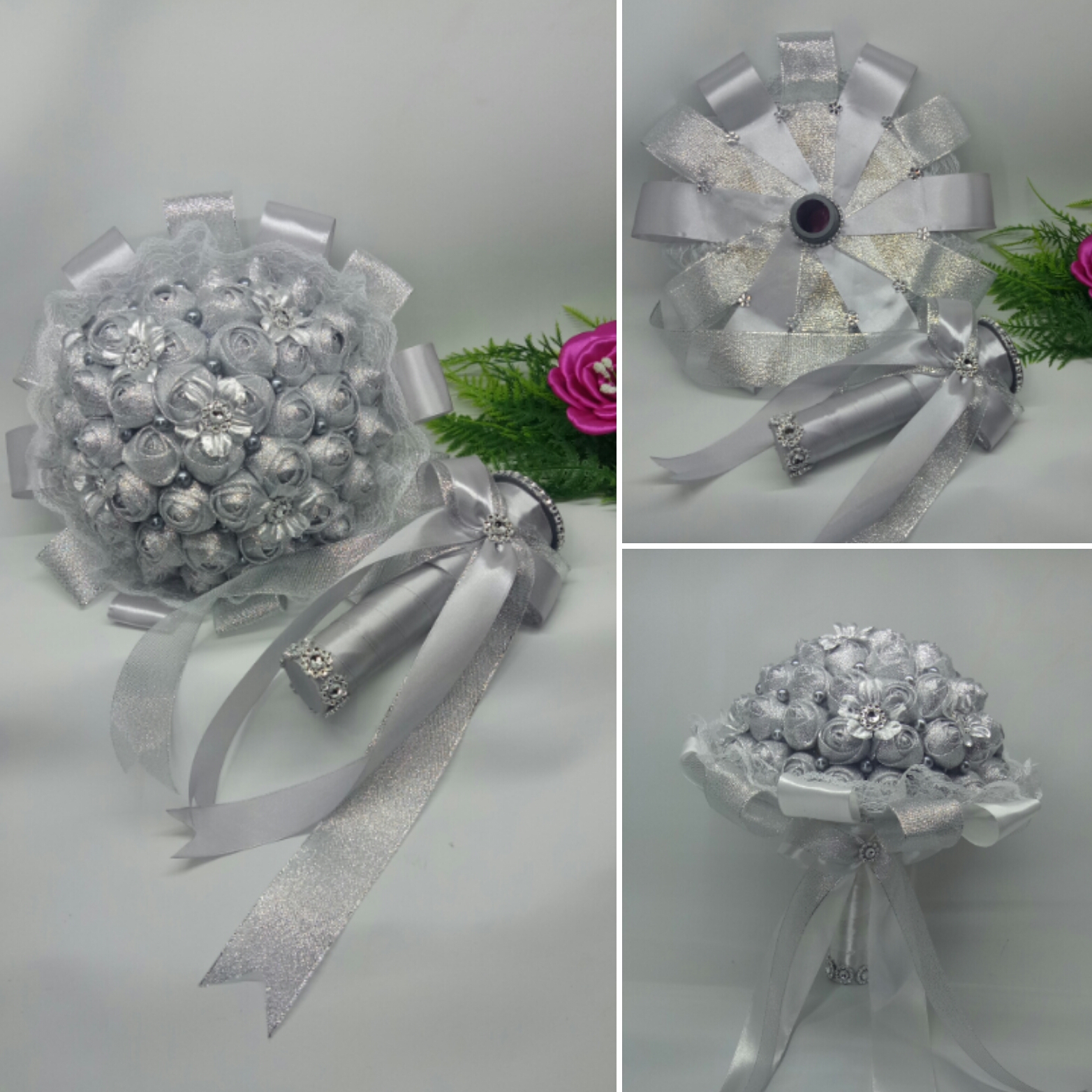 BUKET BUNGA PITA SATIN - BUCKET BUNGA TANGAN PENGANTIN - BOUQUET ...