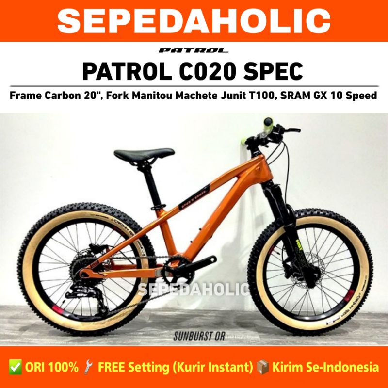 Sepeda Gunung MTB PATROL KID C020 SPEC Frame Carbon SRAM 10 Speed ...