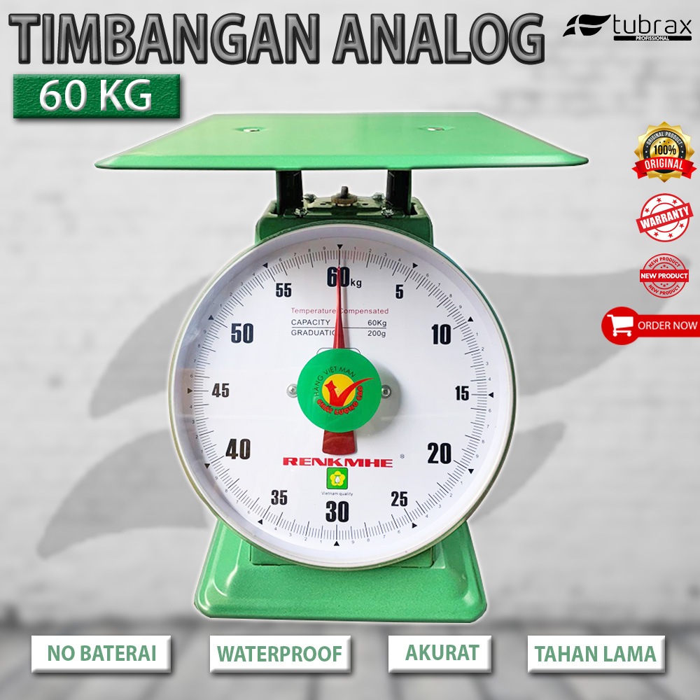 RENKMHE 60 Kg Electronic Spring Dial Scale Timbangan Manual Jarum Duduk ...