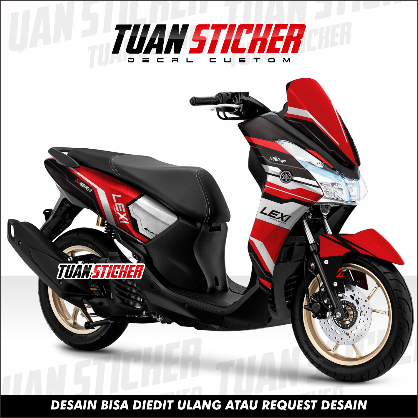 Decal Sticker Yamaha Lexi Sticker Decal Lexi Full Body Striping Lexi ...