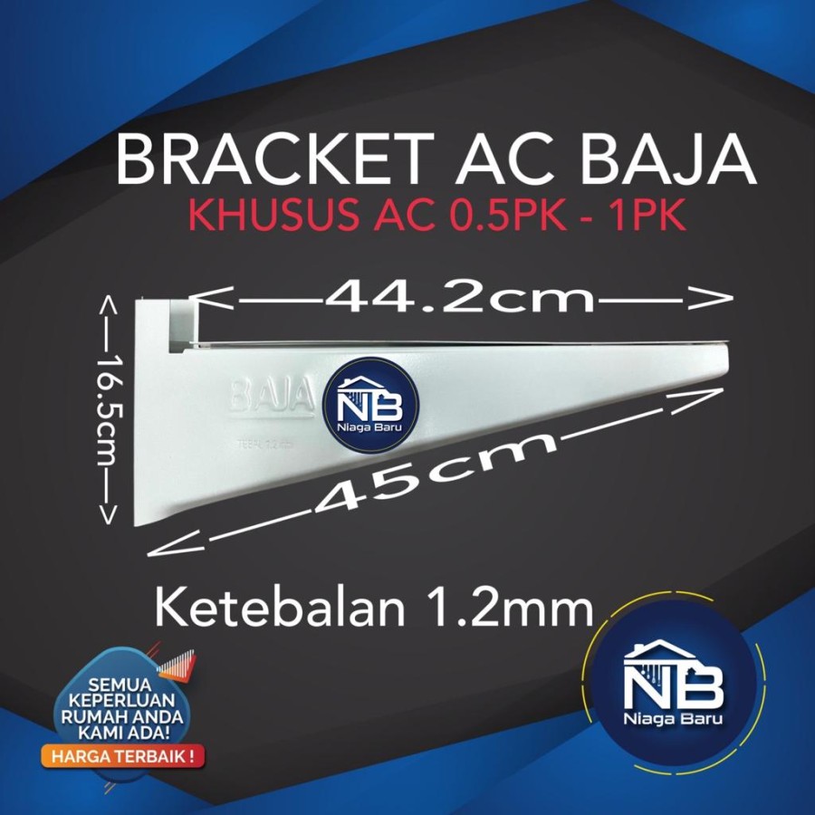 Bracket AC Outdoor Bracket 1/2pk dan 1pk FULL SET BAUT+RING+DYNABOLT ...