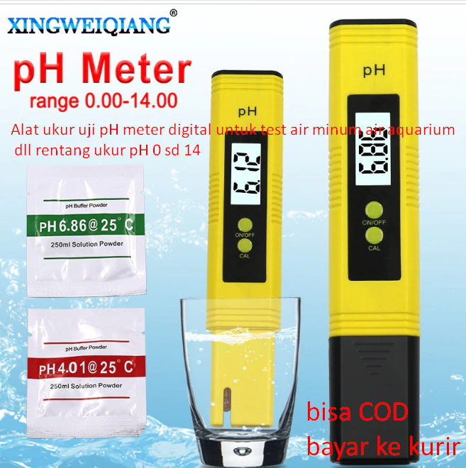 Alat ukur uji pH meter digital untuk test air minum air aquarium dll ...