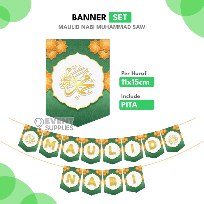 Banner Set Maulid Nabi Muhammad SAW Dekorasi Event | Lazada Indonesia