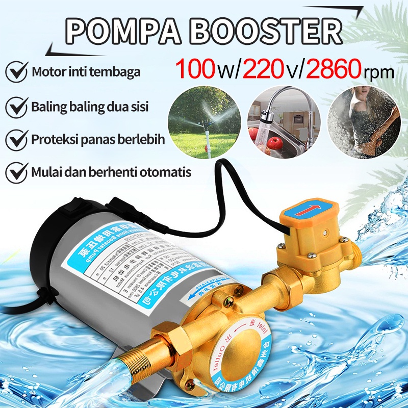 Pompa Pendorong Tekanan Air Booster Pump 100Watt Mesin Pompa Otomatis ...