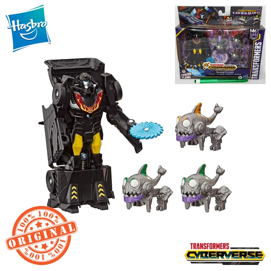 Hasbro Transformers CyberVerse SharkTicons Attack Hot Rod Stealth Force ...