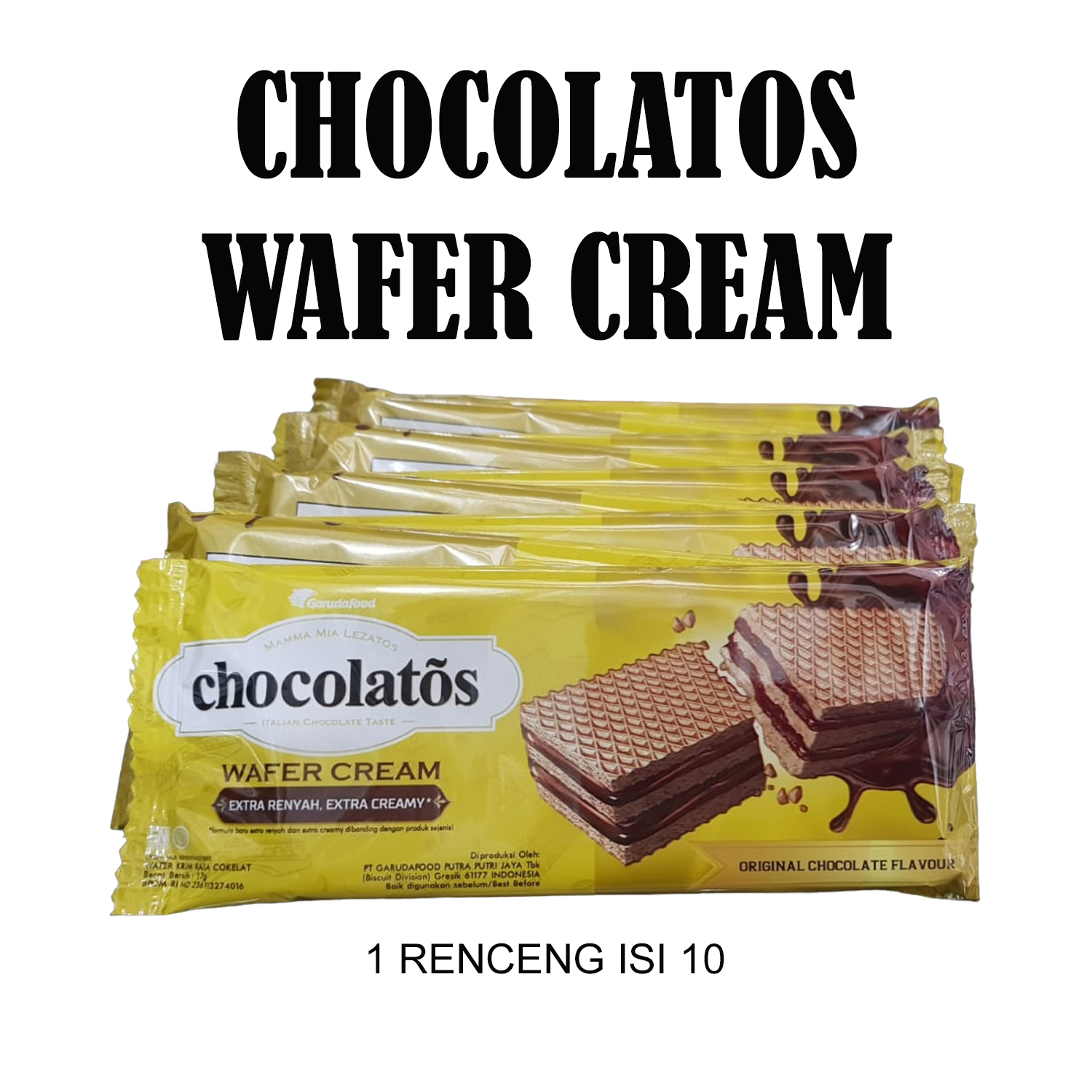 1 RENCENG CHOCOLATOS WAFER CREAM ISI 10 | Lazada Indonesia
