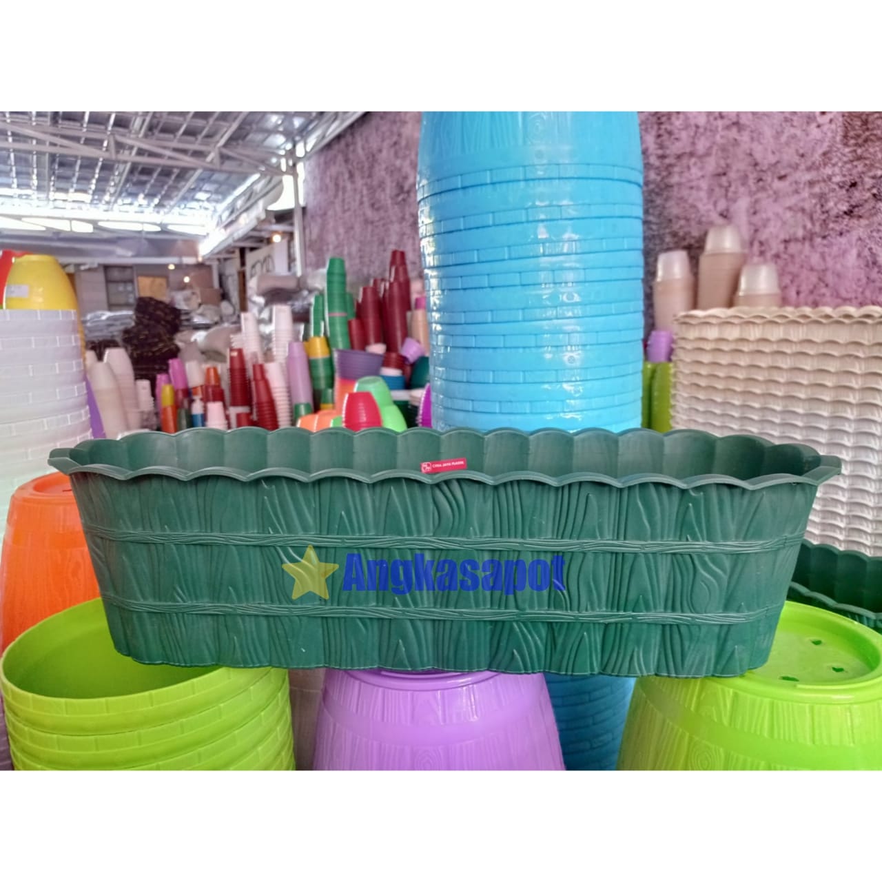 Pot Persegi Panjang Kayu 60 Hijau CJP | Lazada Indonesia