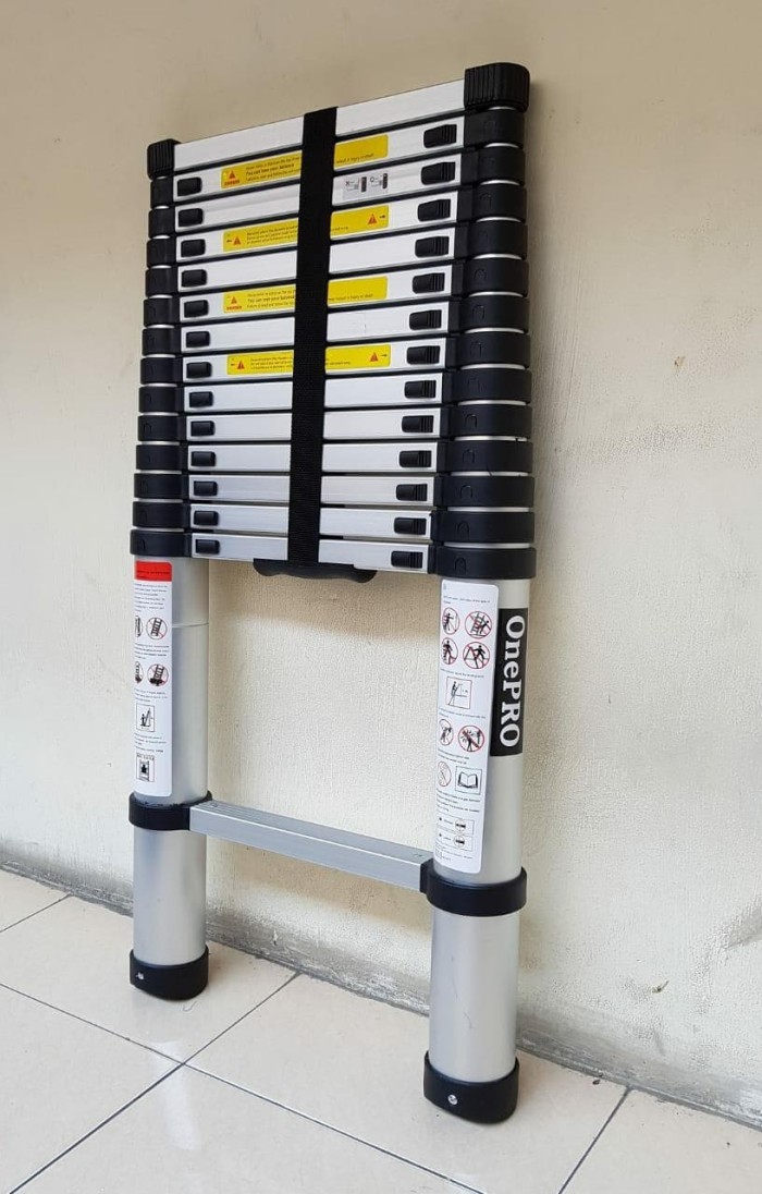 Tangga Lipat Aluminium Teleskopik 4,4M 3,8M 3,2M 2,6M Single Ladder ...