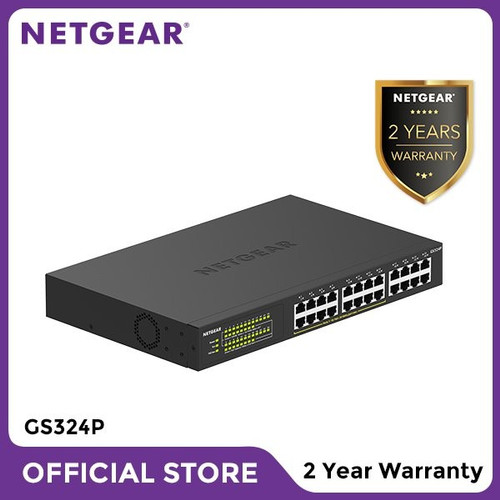 Netgear GS324P 24 Port Gigabit Ethernet Unmanaged with 16 PoE+ Switch W ...