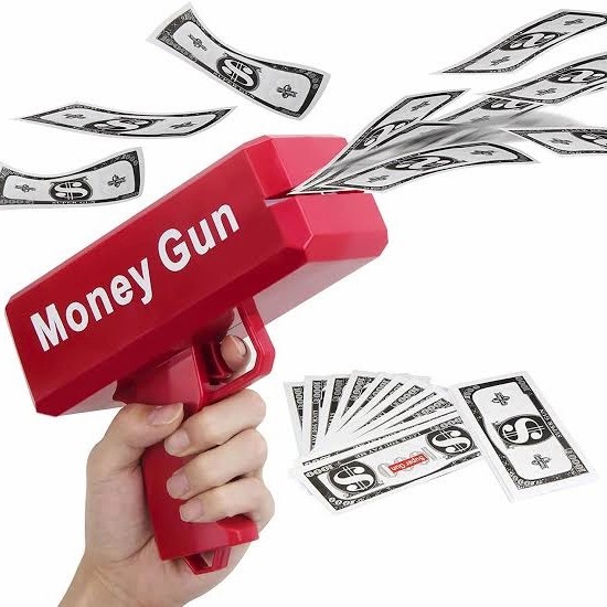 11BS - Mainan Money Gun Tembakan Anak Pistol Uang Toys 100 pcs Uang ...