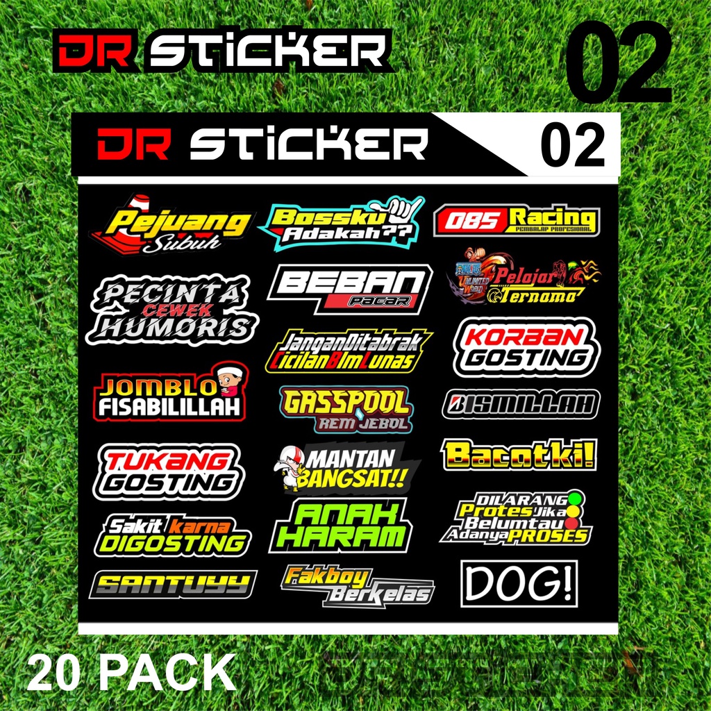 Sticker Kata-Kata Pack Jumlah 20 Sticker Pack Logo, Kata Plus Laminasi ...