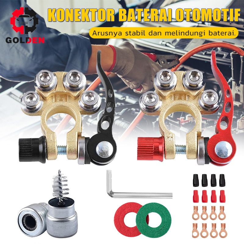 2pcs Kepala Aki Mobil Quick Release Klem Aki Multi Kuningan Bahan ...