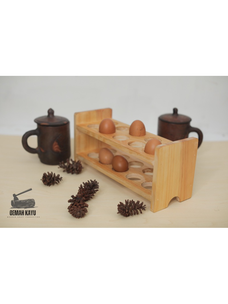 Rak Telur Kayu Minimalis 20 lubang | Lazada Indonesia