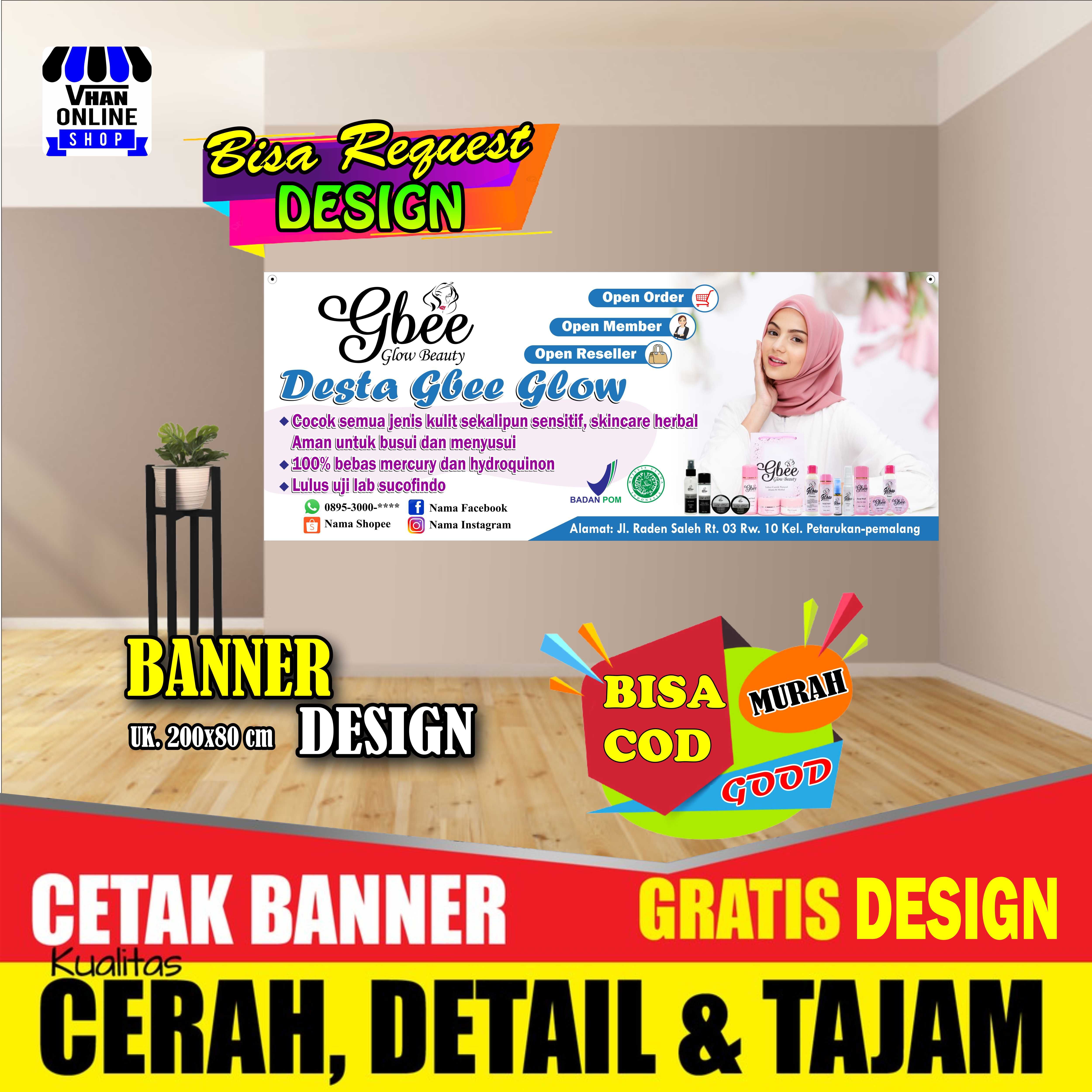 Spanduk Banner Gbee Glow Beauty Skincare Bagus Simple | Lazada Indonesia