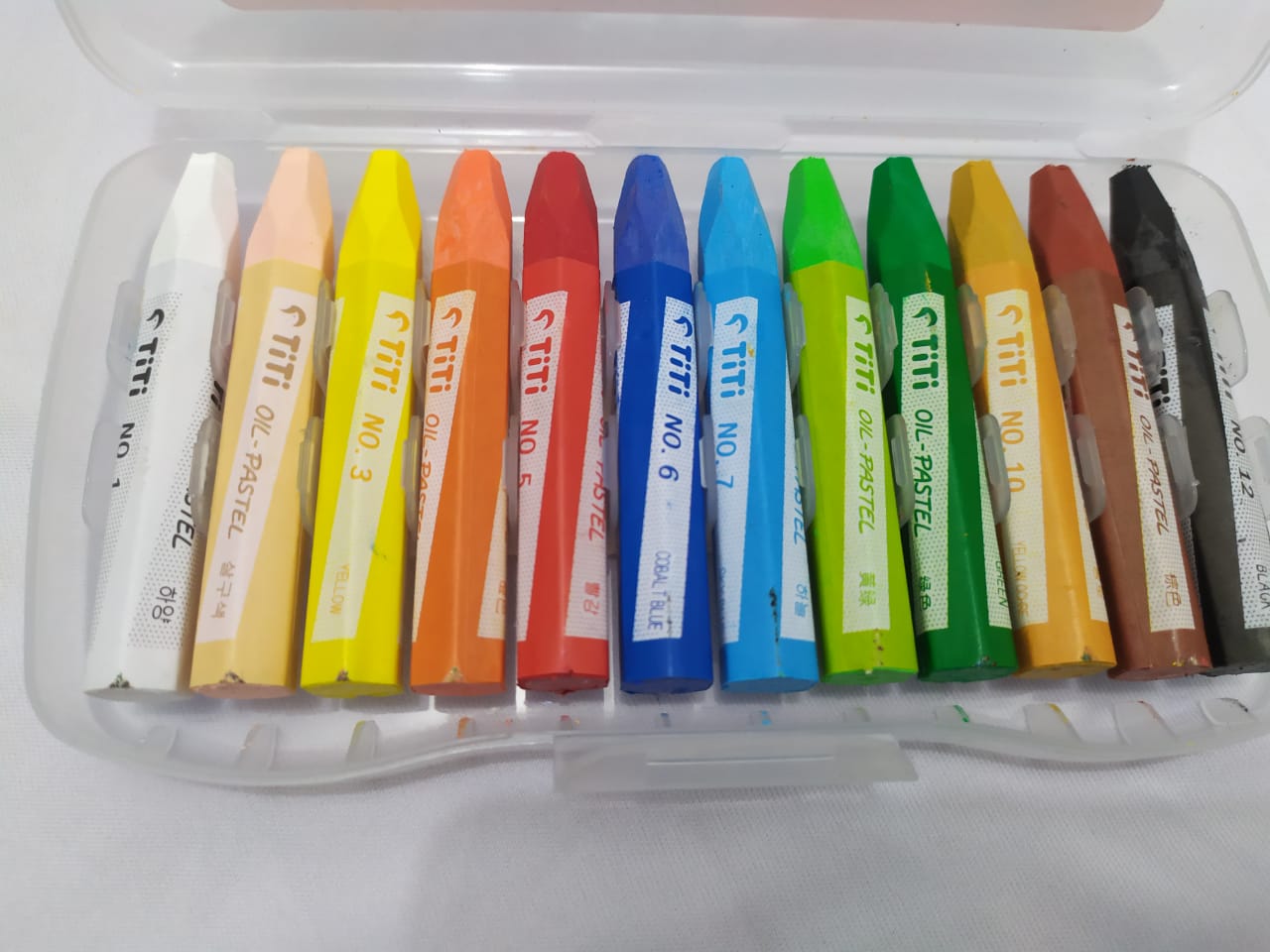 titik krayon 12 colorc/crayon oil paster set isi 12 colorc alat ...
