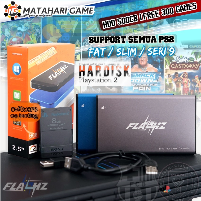 FLASHZ 】HARDISK EXTERNAL PS2 500GB | FREE 300 GAME + SOFTWARE MCBOOTING ...