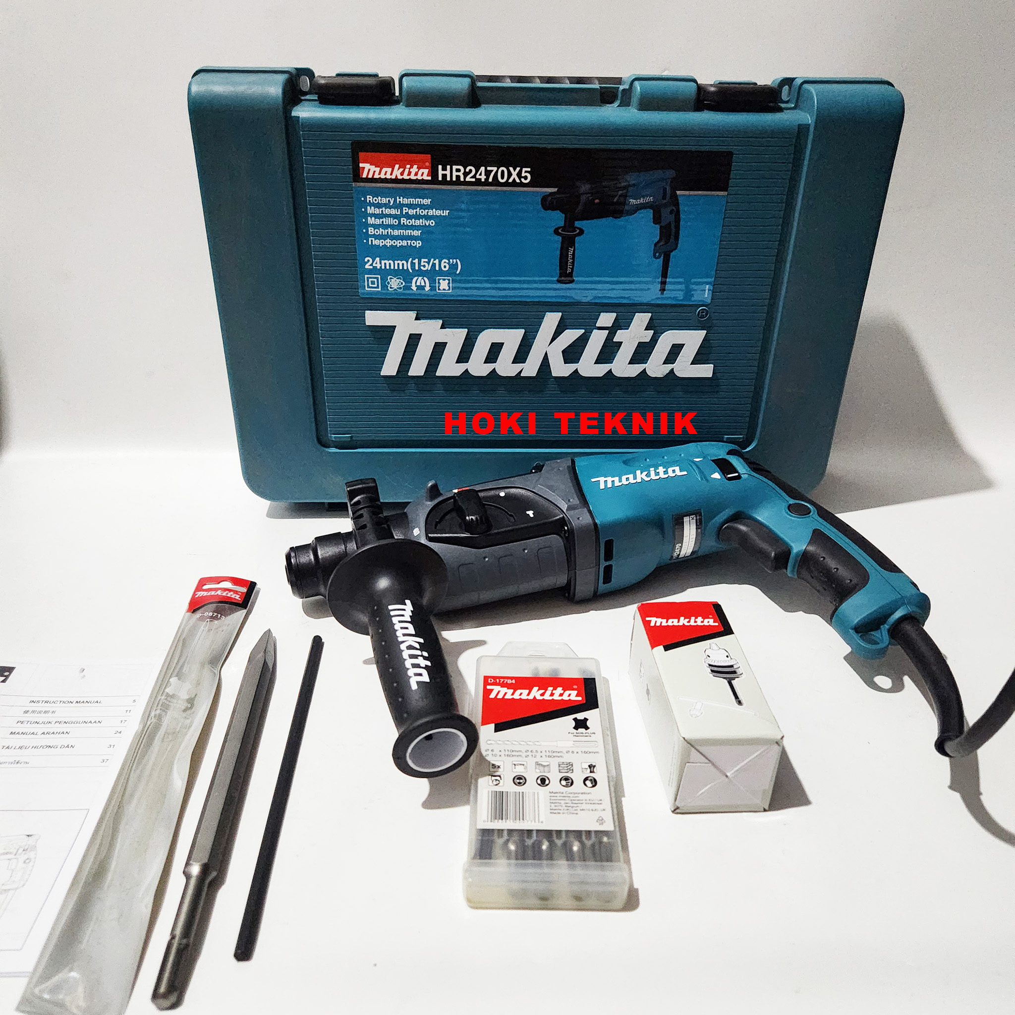 Mesin Bor Bobok Beton Makita HR2470X5 Rotary Hammer | Lazada Indonesia