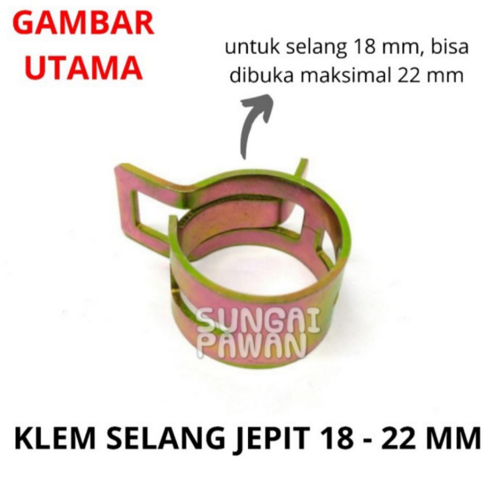 Klem selang jepit micro hose clamp 18 mm sampai 22 mm model pegas clamp ...