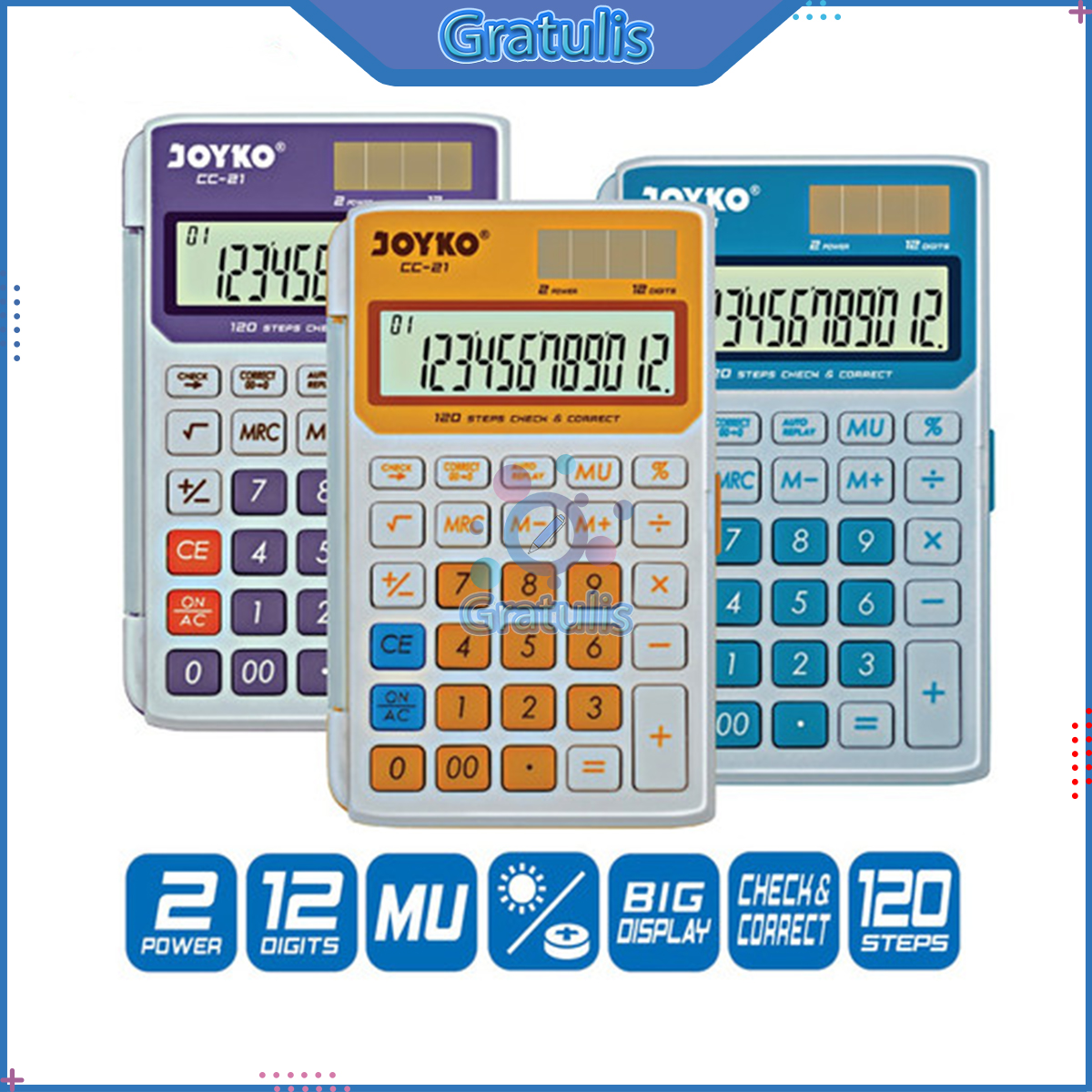 KALKULATOR 12 DIGIT JOYKO [CC-21] CHECK CORRECT / CALCULATOR OFFICE ...