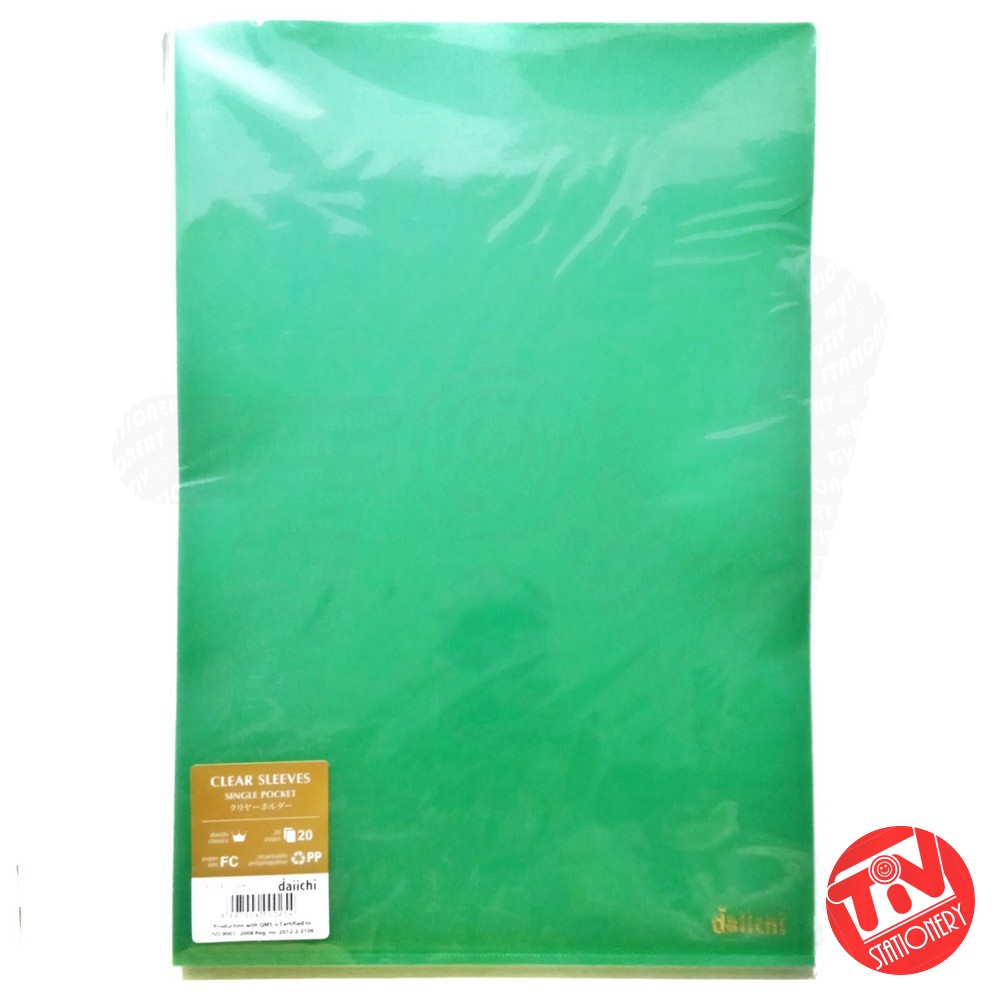 Map L Plastik Daiichi Clear Sleeves 9002 F4 / FC / Folio (1 pack = 12 ...