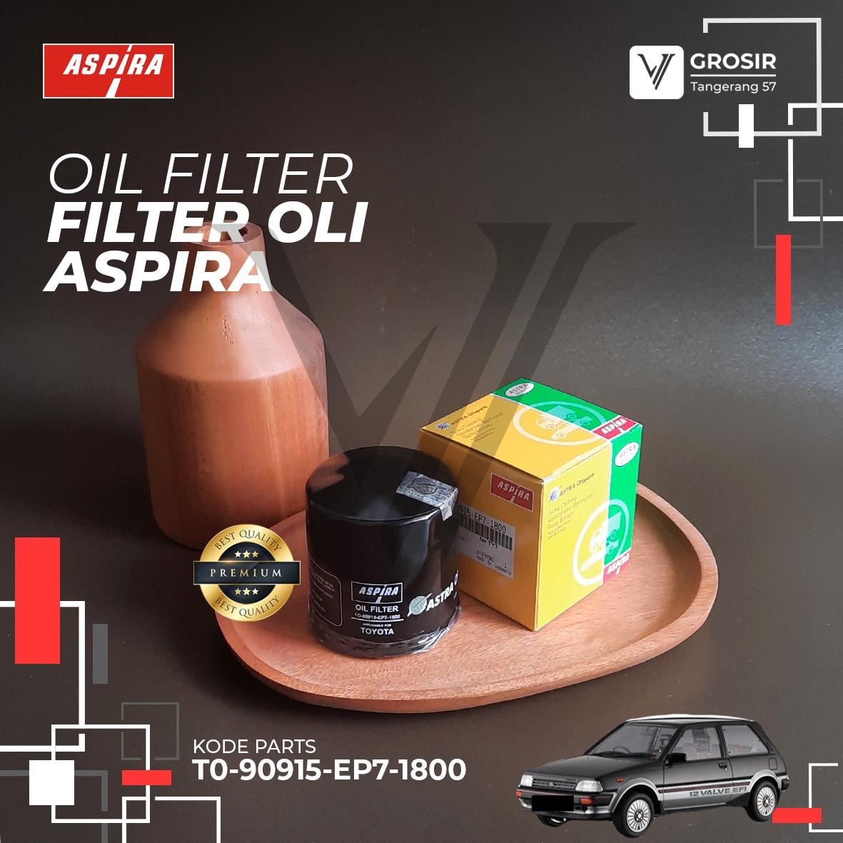 FILTER OLI Starlet Kotak 1989 ASPIRA TO-90915-EP7 OIL FILTER | Lazada ...