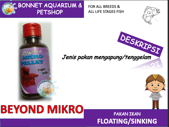 PAKAN IKAN / PELET IKAN BEYOND MICRO MENGAPUNG/ TENGGELAM FLOATING ...