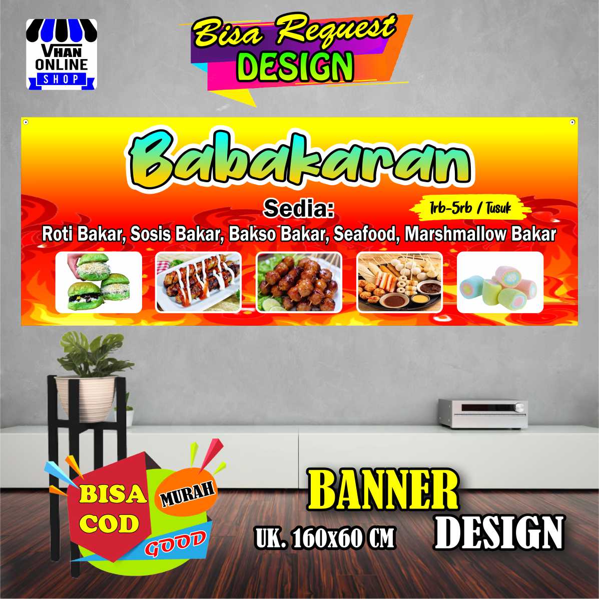 Spanduk Banner Bebakaran, Seafood Bakar, Sosis Bakar, Keren Murah ...